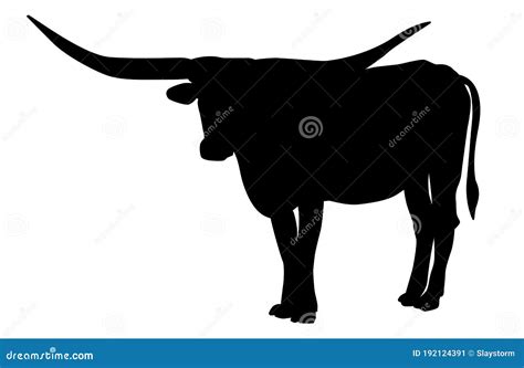 Texas Longhorn Bull Cattle Icon On White Background Stock Vector