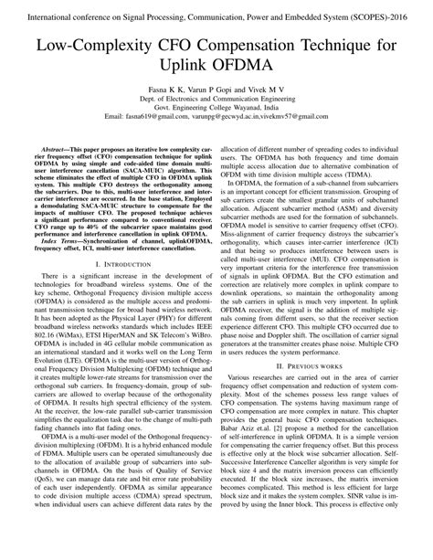 pdf low complexity cfo compensation technique for uplink ofdma