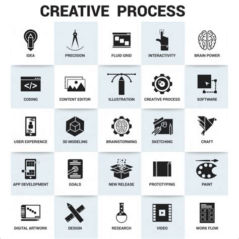 Free Vector Creative Process Icons