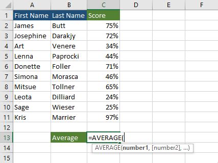 Calculate The Average Percentage In Excel
