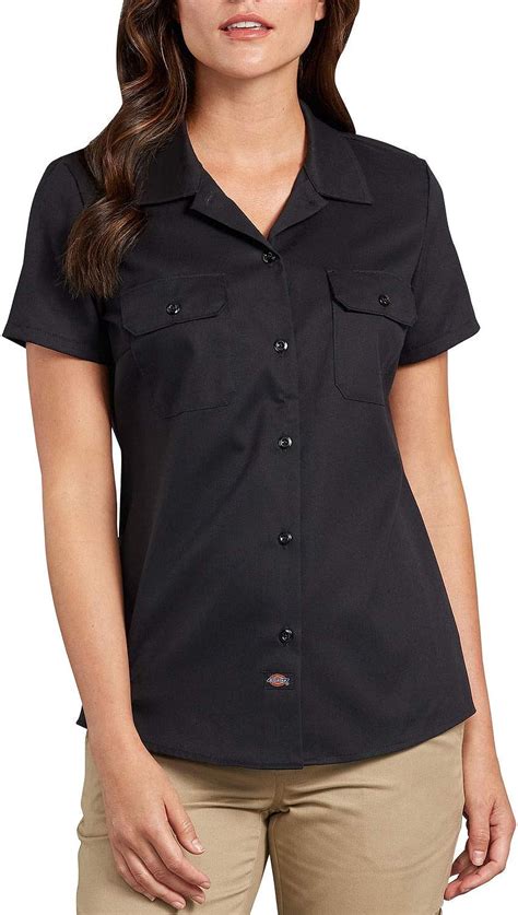 Dickies Womens Short Sleeve Flex Work Shirt Amazonca Clothing Shoes And Accessories