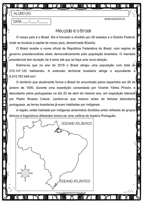 Atividades de geografia 4º ano