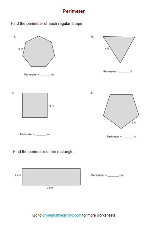 3rd Grade Perimeter And Area Worksheet Educational Resource