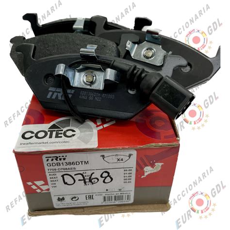 Balatas Trw Delanteras Para Vw Seat Audi Renault Euro Gdl