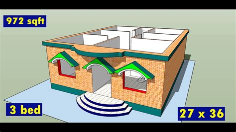 27 X 36 Best Modern 3 Bhk House Plan II 27x36 Ghar Ka Naksha Kaise