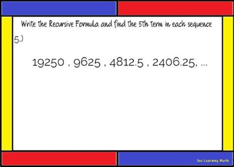 geometric sequences recursive and explicit formulas task cards 20 problems amped up learning