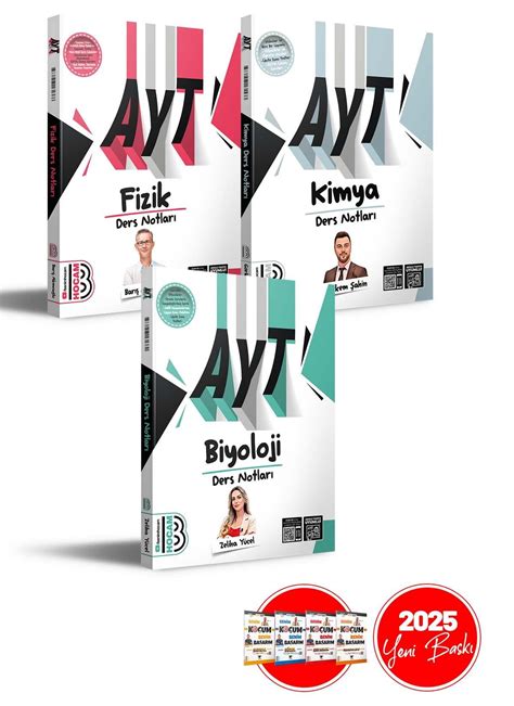 2025 AYT Fizik Kimya Biyoloji Ders Notları Seti Koçluk Kitabı