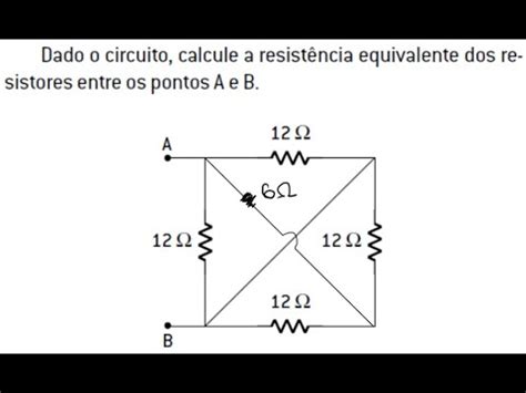 Dado o circuito calcule a resistência equivalente dos resistores entre