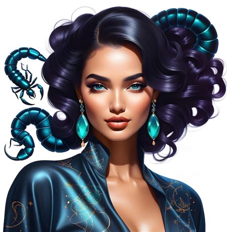 Premium Photo Beautiful Woman Zodiac Sign Scorpio On White Background