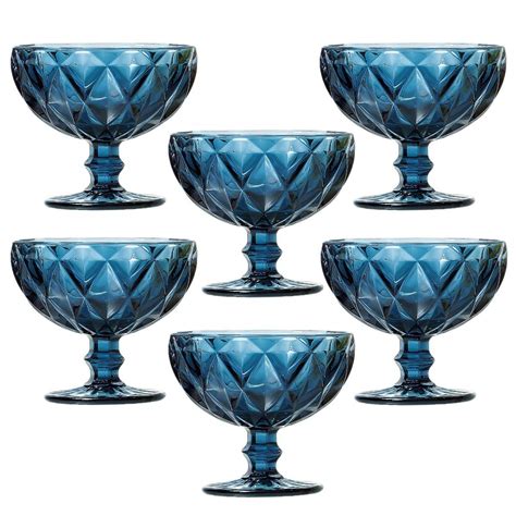 Jogo Taças Sobremesa Diamond Azul O Mundo das Louças