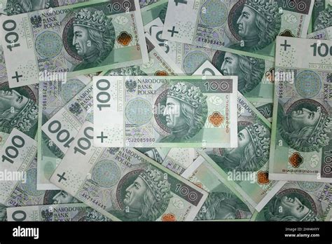 Cien Zloty Billete Polaco Moneda Polaca Sobre Un Fondo Blanco