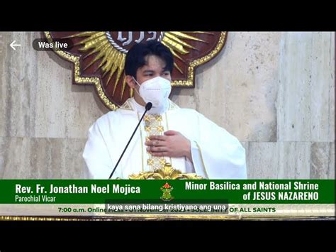 Quiapo Church Live Tv Mass Today Am November Wednesday