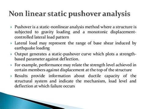 non linear static pushover analysis
