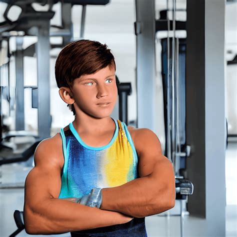 Gar On Muscl De Ans Faisant Fl Chir Ses Muscles D Finis Creative