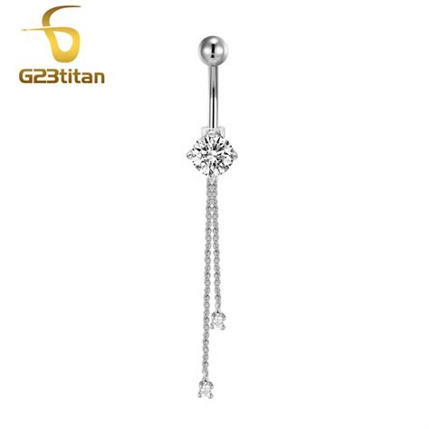 14G Ttitanium Barbell Bauch Piercing Ringe Silber Überzogene Klar