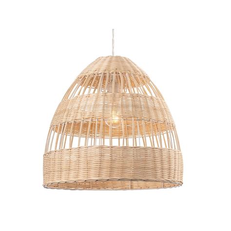 Firstlight Rattan Single Ceiling Pendant Light In Natural Rattan Finish