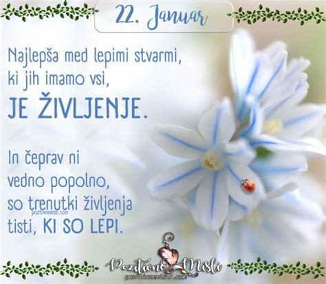 Januar Lepih Misli Za Vsak Dan Najlep A Med