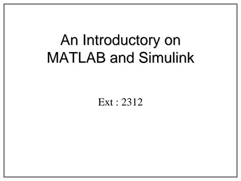 SOLUTION Matlab Simulink An Overview Studypool