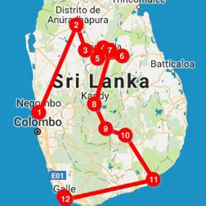Sri Lanka Ruta de viaje qué ver visitas el tiempo comida cuándo
