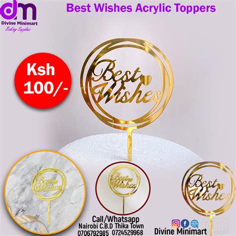 Best Wishes Acrylic Cake Topper Divine MiniMart Kenya Kenya