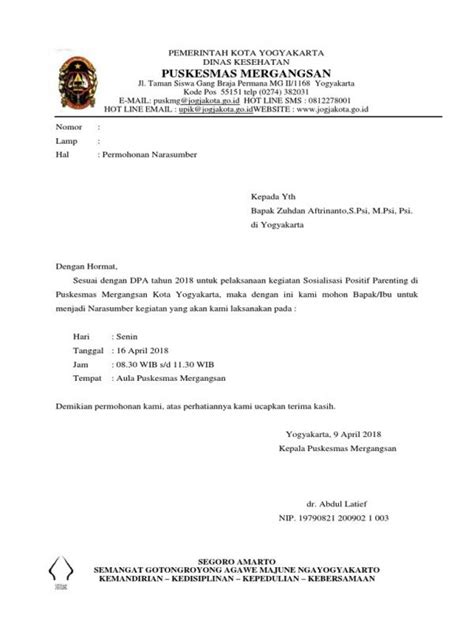 Detail Surat Permohonan Menjadi Narasumber Koleksi Nomer 4