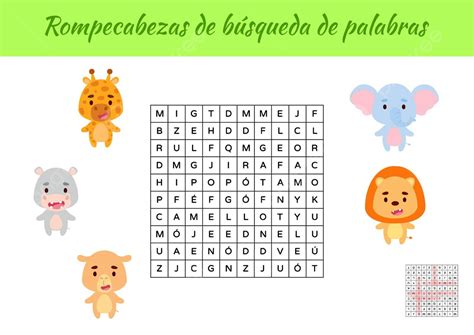 Rompecabezas De Búsqueda De Palabras Word Search Puzzle Educational