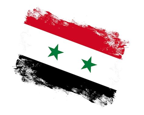 Premium Photo Stroke Brush Painted Flag Of Syria On White Background