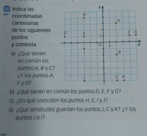 50 Indica Las Coordenadas Cartesianas De Los Siguientes Puntos Y