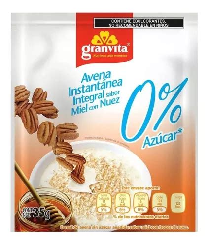 Avena Instantánea Granvita Integral Miel Con Nuez 35 Gr