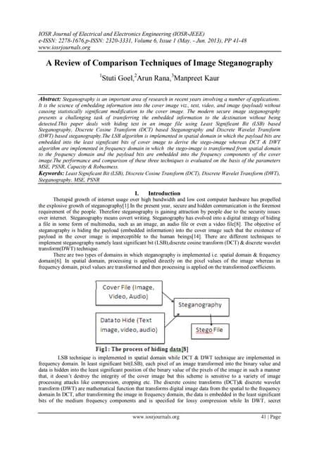 a review of comparison techniques of image steganography pdf