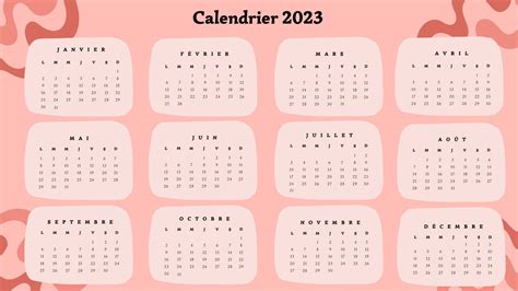 Calendrier 2023