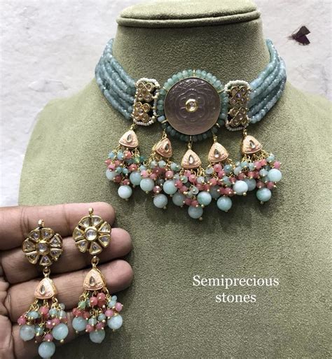 Indian Choker Necklace Jewelry Design Designer Jewellery Fine