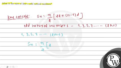 what is the sum of first n odd natural numbers youtube
