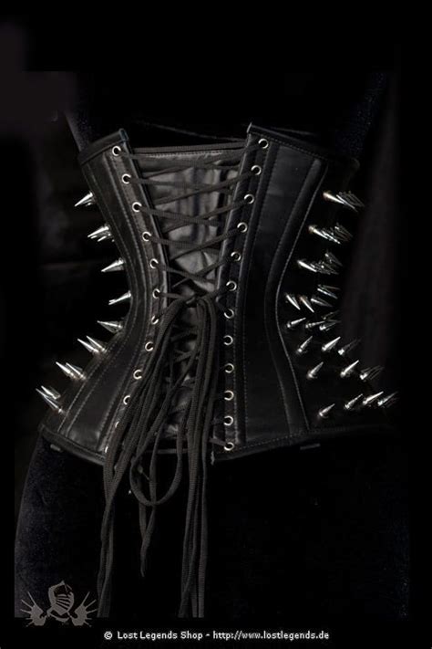 Gothic Spiked Corset Korsett Leder Korsetts