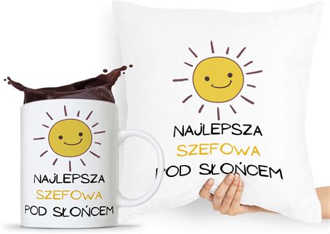 Polidraw Zestaw Poduszka Kubek Dla Szefa Szefowej Prezent Z Nadrukiem