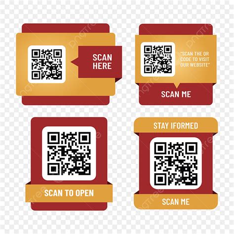 Qr Code Design Vector Hd Images Four Set Maroon And Beige Qr Code