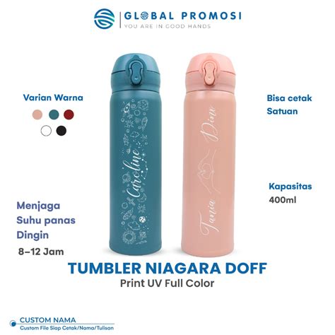 Jual Tumbler Custom Niagara Doff 400 Ml Cetak Laser Grafir Souvenir