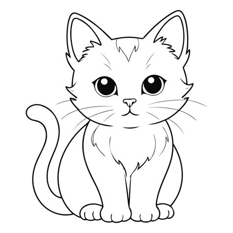 Premium Vector Hand Sketch Cute Cat Line Art Vector Illustration