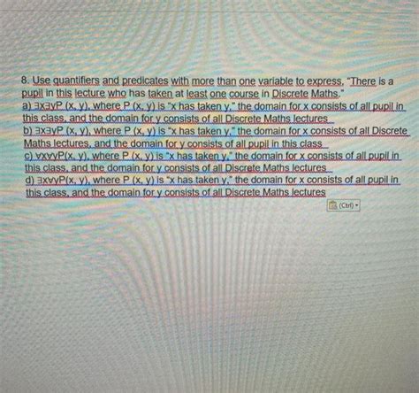 solved 8 use quantifiers and predicates with more than one