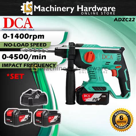 DCA ADZC22 20V 3 Mode Cordless Brushless Rotary Hammer 1400RPM 6