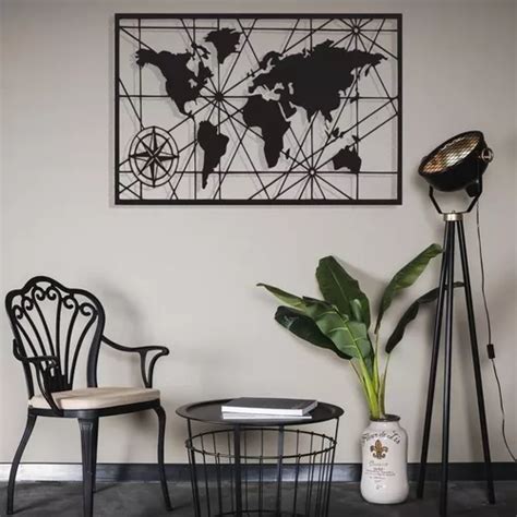 Cuadro Planisferio Mapa Mundo Calado Y Pintado X Cmts En Venta En