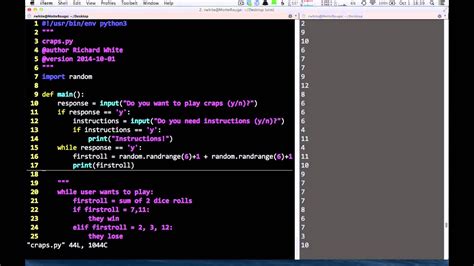 craps in python part 2 program youtube