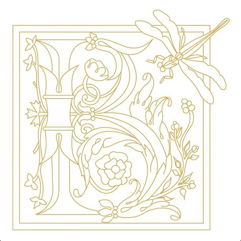 Illuminated Manuscript Alphabet Coloring Pages