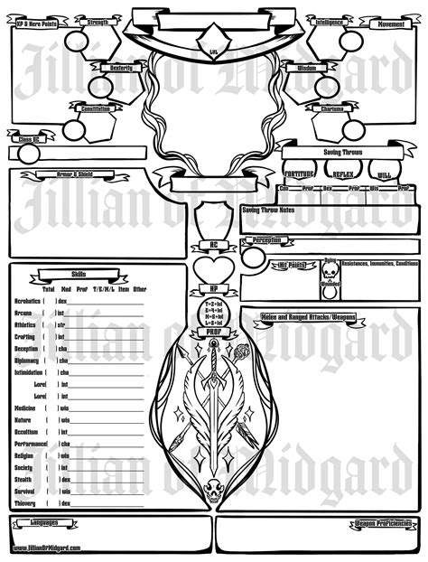 Pathfinder Rpg Character Sheet Printable