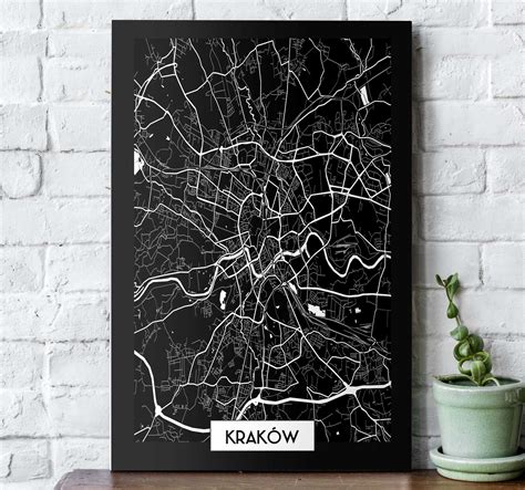 Obraz Miasto Mapa Topograficzna Krakowa Tenstickers The Best Porn Website