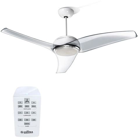 Ventilador de Teto Latina VT675 Transparente 3 pás Teto