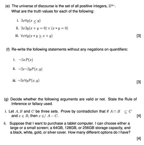 solved e the universe of discourse is the set of all