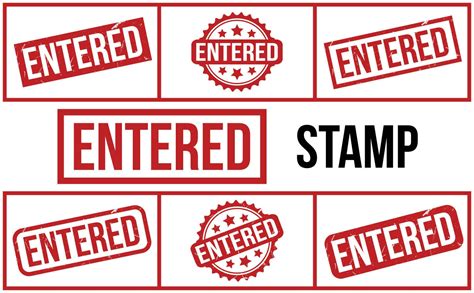 Entered Rubber Grunge Stamp Set Vector 24484433 Vector Art At Vecteezy