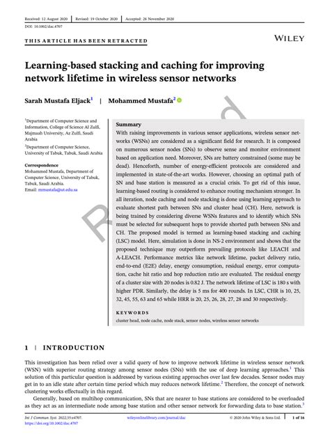 learning‐based stacking and caching for improving network lifetime in wireless sensor networks