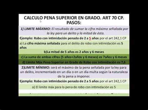 Cálculo de penas Calculo pena superior en grado y Calculo pena